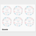 Pink blue snowflakes Thank you snow much Classic Round Sticker | Zazzle