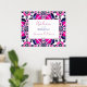 Pink blue Spanish Talavera tiles wedding welcome Poster | Zazzle