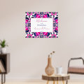Pink blue Spanish Talavera tiles wedding welcome Poster | Zazzle
