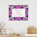 Pink blue Spanish Talavera tiles wedding welcome Poster | Zazzle