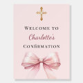 Pink blush bow Confirmation welcome Foam Board | Zazzle