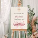 Pink blush bow ivory Confirmation welcome Foam Board | Zazzle
