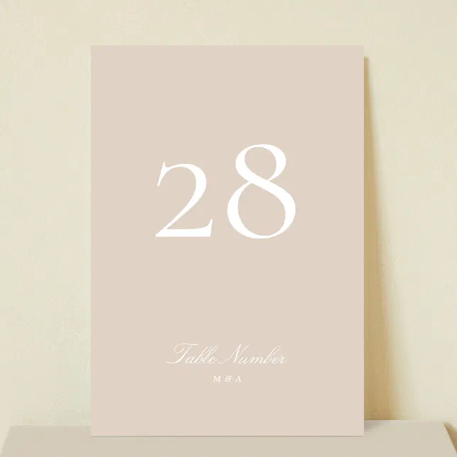 Pink Blush Classic Formal Calligraphy Wedding Table Number | Zazzle