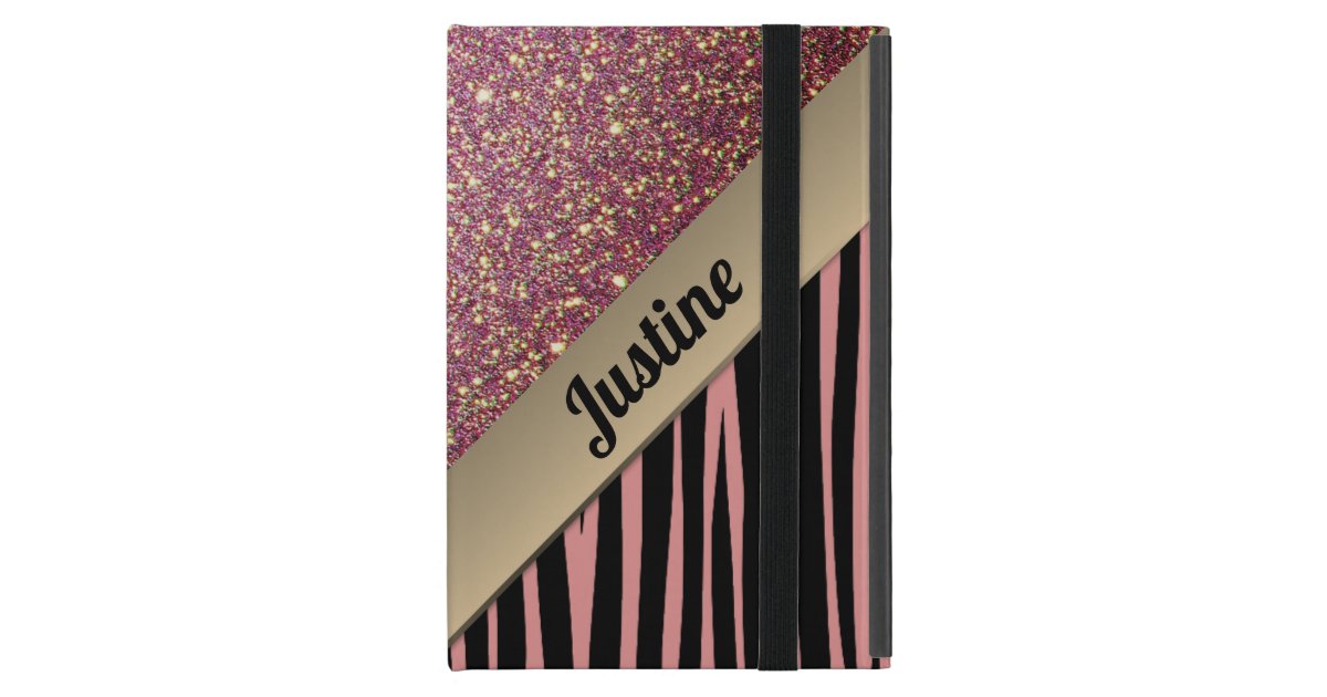 Pink Blush Glam Zebra Print Personalized Case For iPad Mini | Zazzle