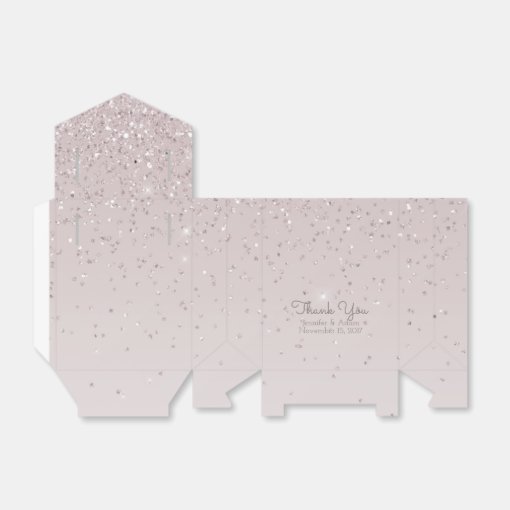 Pink Blush Glittery Wedding Favor Gift Box | Zazzle