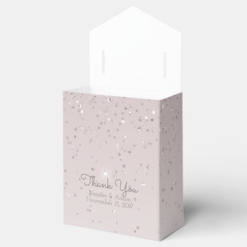 Pink Blush Glittery Wedding Favor Gift Box | Zazzle