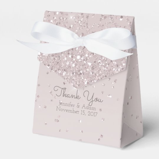Pink Blush Glittery Wedding Favor Gift Box | Zazzle.com