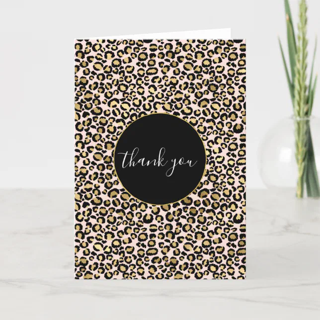 Pink Blush Gold Leopard Print Holiday Card | Zazzle