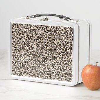 Pink Blush Gold Leopard Print Metal Lunch Box | Zazzle