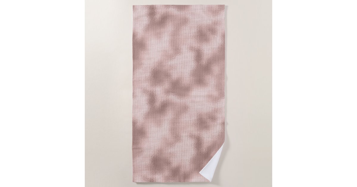 Pink Blush Rose Gold Beach Towel | Zazzle