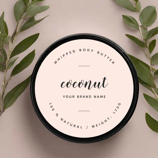 Pink body butter packaging label | Zazzle