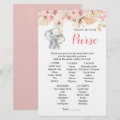 Pink Boho Elephant Girl Baby Shower Purse Game | Zazzle