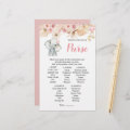Pink Boho Elephant Girl Baby Shower Purse Game | Zazzle