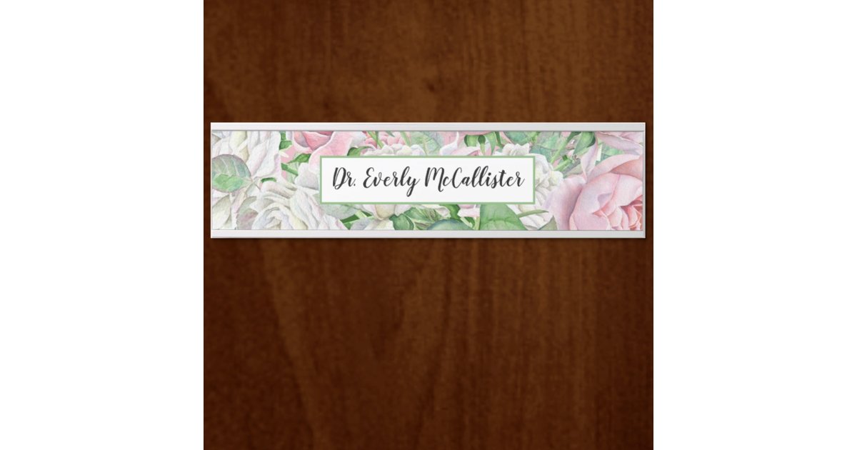 Pink Boho Floral Door Name Plate | Zazzle