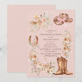 Pink Boho Floral Western Wedding Invitation | Zazzle