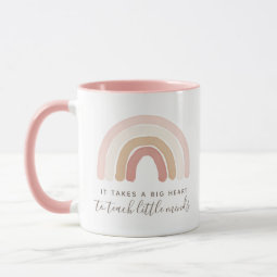 Pink Boho Rainbow Teacher Appreciation Mug | Zazzle