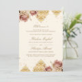 Pink Boho Rose Islamic Motif Cream Muslim Wedding Invitation | Zazzle