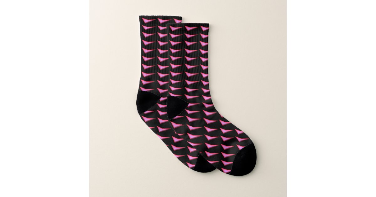 Pink Boomerang black socks | Zazzle