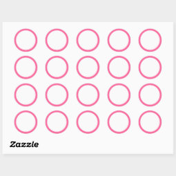 Pink border blank classic round sticker | Zazzle