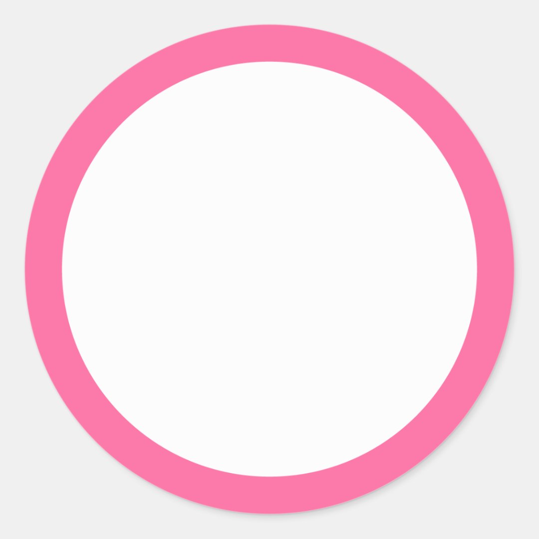 Pink border blank classic round sticker | Zazzle