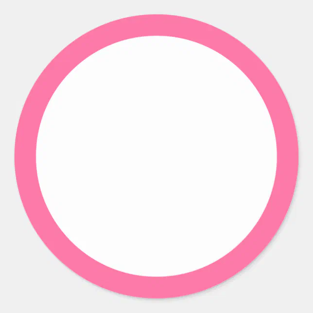 Pink border blank classic round sticker | Zazzle