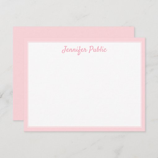 Pink Border Modern Template Hand Script Name Text | Zazzle