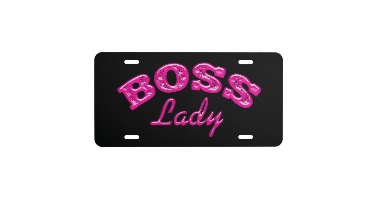 Pink Boss Lady License Plate | Zazzle