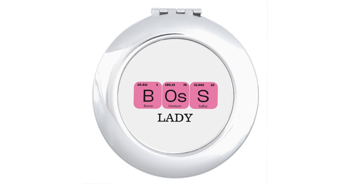 Pink Boss Lady Periodic Table Element Compact Mirror | Zazzle