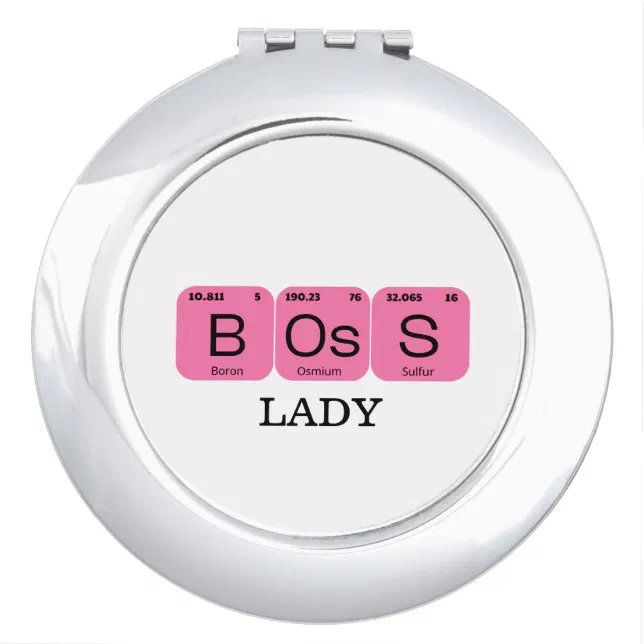 Pink Boss Lady Periodic Table Element Compact Mirror | Zazzle