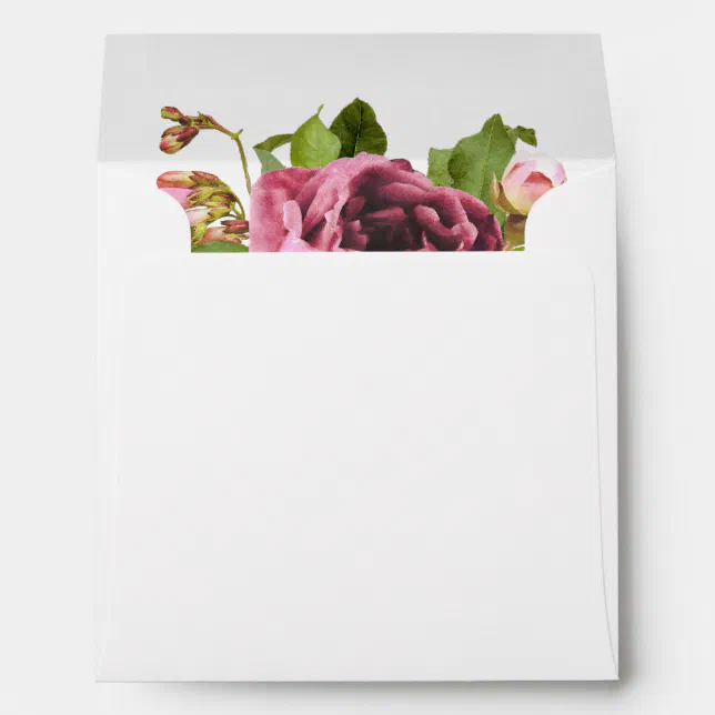 Pink Bouquet Floral Pattern Envelope | Zazzle