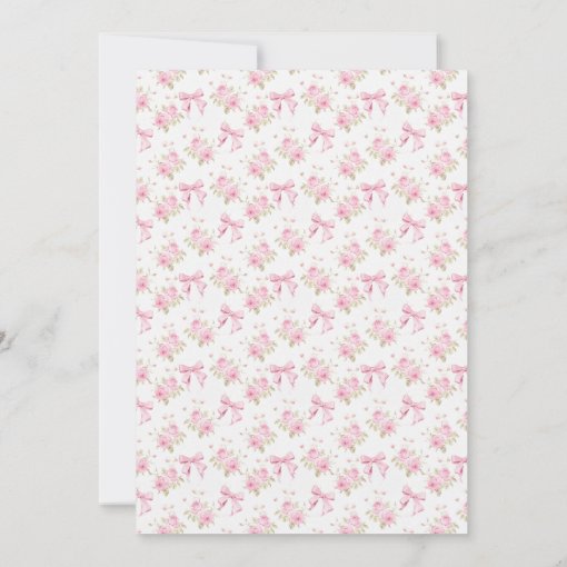 Pink Bow and Floral Girl Baby Shower Invitation | Zazzle