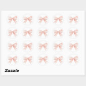 Pink Bow Baby Shower Classic Round Sticker | Zazzle