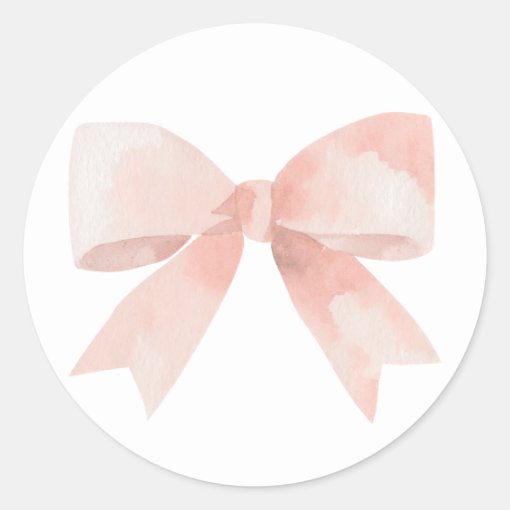 Pink Bow Baby Shower Classic Round Sticker | Zazzle