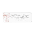 Pink Bow Baby Shower Return Address Label | Zazzle