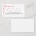Pink Bow Books for Baby Enclosure Card | Zazzle