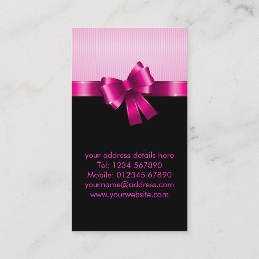 Pink Bow Business Card | Zazzle