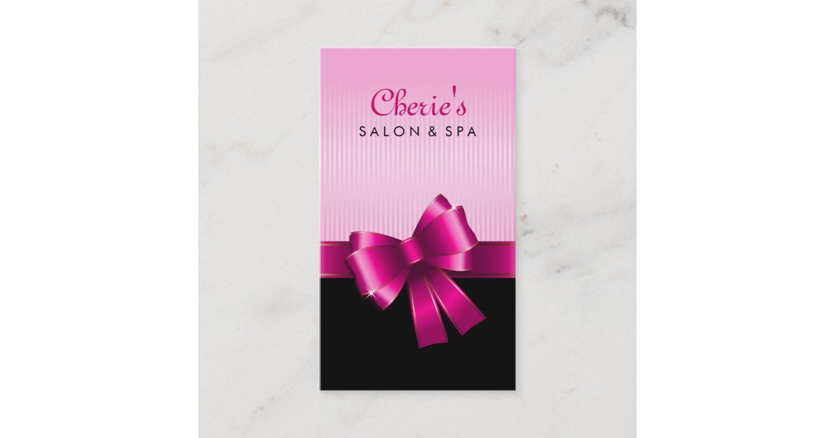 Pink Bow Business Card | Zazzle