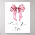 Pink Bow cards and gifts elegant calligraphy Poster | Zazzle