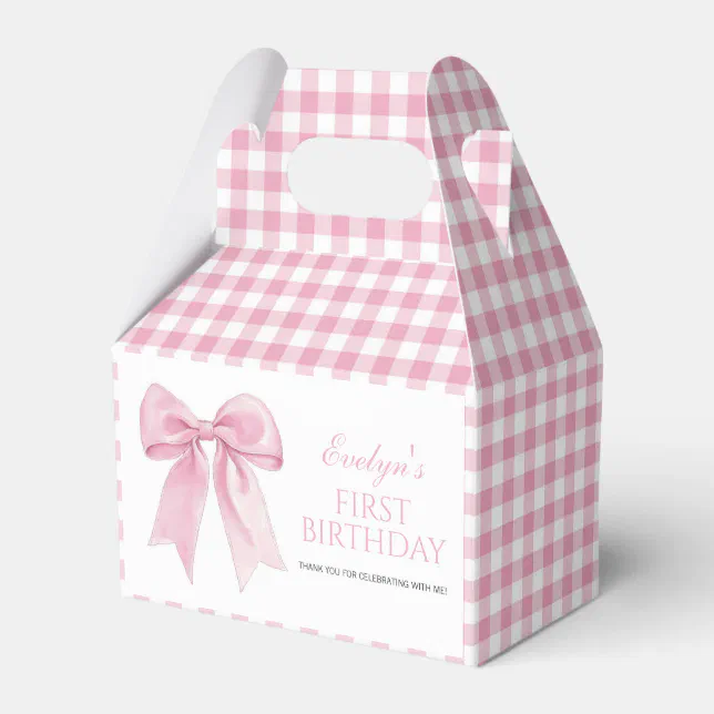 Pink Bow Chic Coquette Girl Birthday Favor Boxes | Zazzle