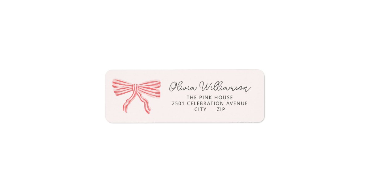 Pink Bow Coquette aesthetic Label | Zazzle
