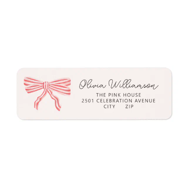 Pink Bow Coquette aesthetic Label | Zazzle