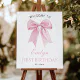 Pink Bow Coquette Girl Birthday Welcome Sign | Zazzle