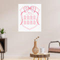Pink Bow Crest Baptism Seating Chart | Zazzle