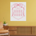 Pink Bow Crest Baptism Seating Chart | Zazzle