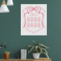 Pink Bow Crest Baptism Seating Chart | Zazzle