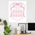 Pink Bow Crest Baptism Seating Chart | Zazzle