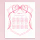 Pink Bow Crest Baptism Seating Chart | Zazzle