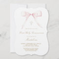 pink bow design First Holy Communion girl Invitation | Zazzle