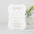 pink bow design First Holy Communion girl Invitation | Zazzle