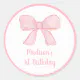 Pink Bow First Birthday Classic Round Sticker | Zazzle